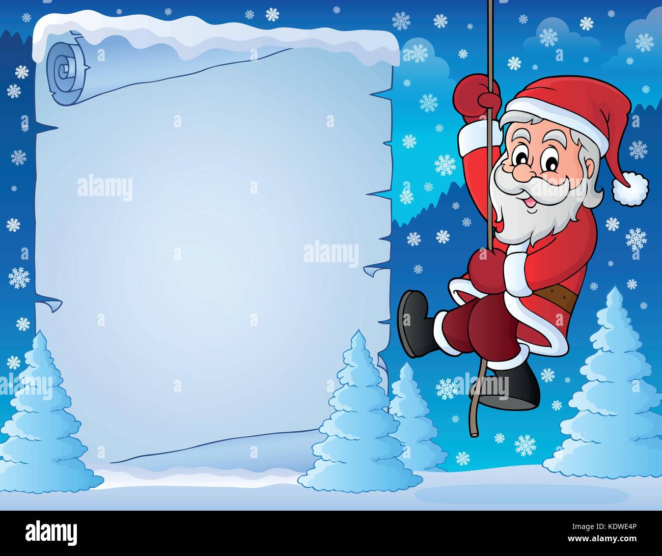 Climbing Santa Claus theme parchment 3 - eps10 vector illustration ...
