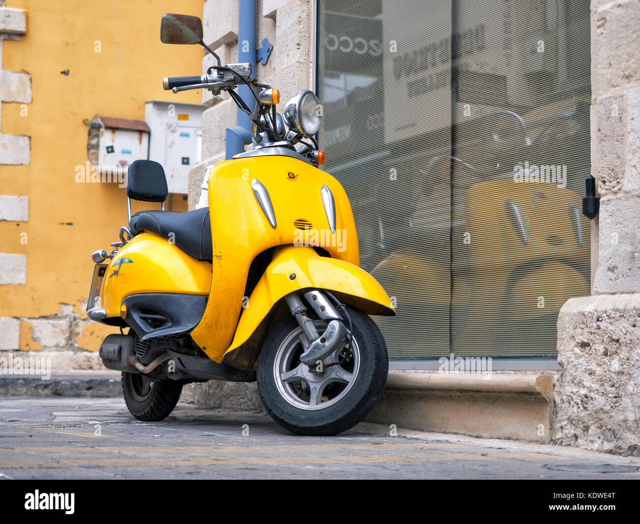 Limassol (Lemesos) City, Cyprus - July 20, 2016: Yellow Motor Scooter ...