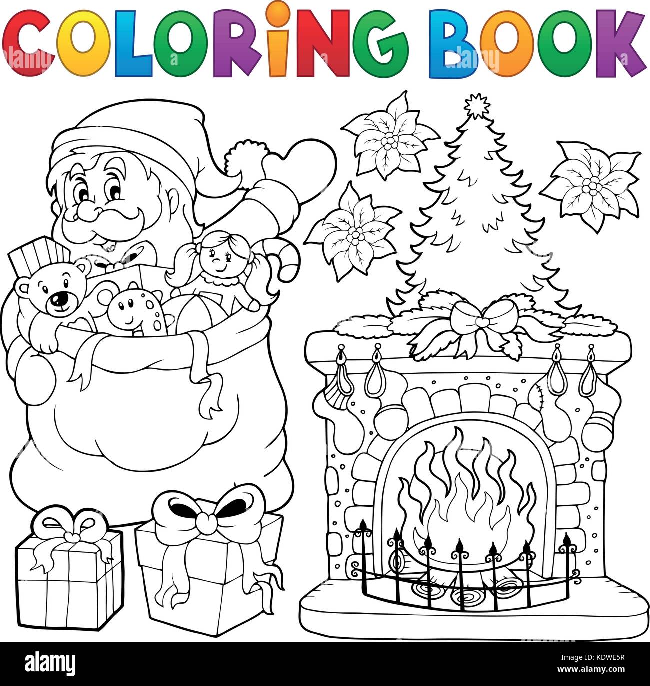 Coloring book Christmas thematics 9 - eps10 vector illustration Stock ...