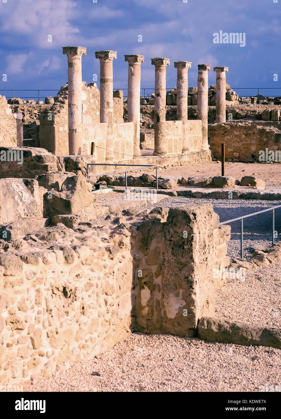 Ancient colonnade At Kato Paphos Archaeological Park, Cyprus Stock ...