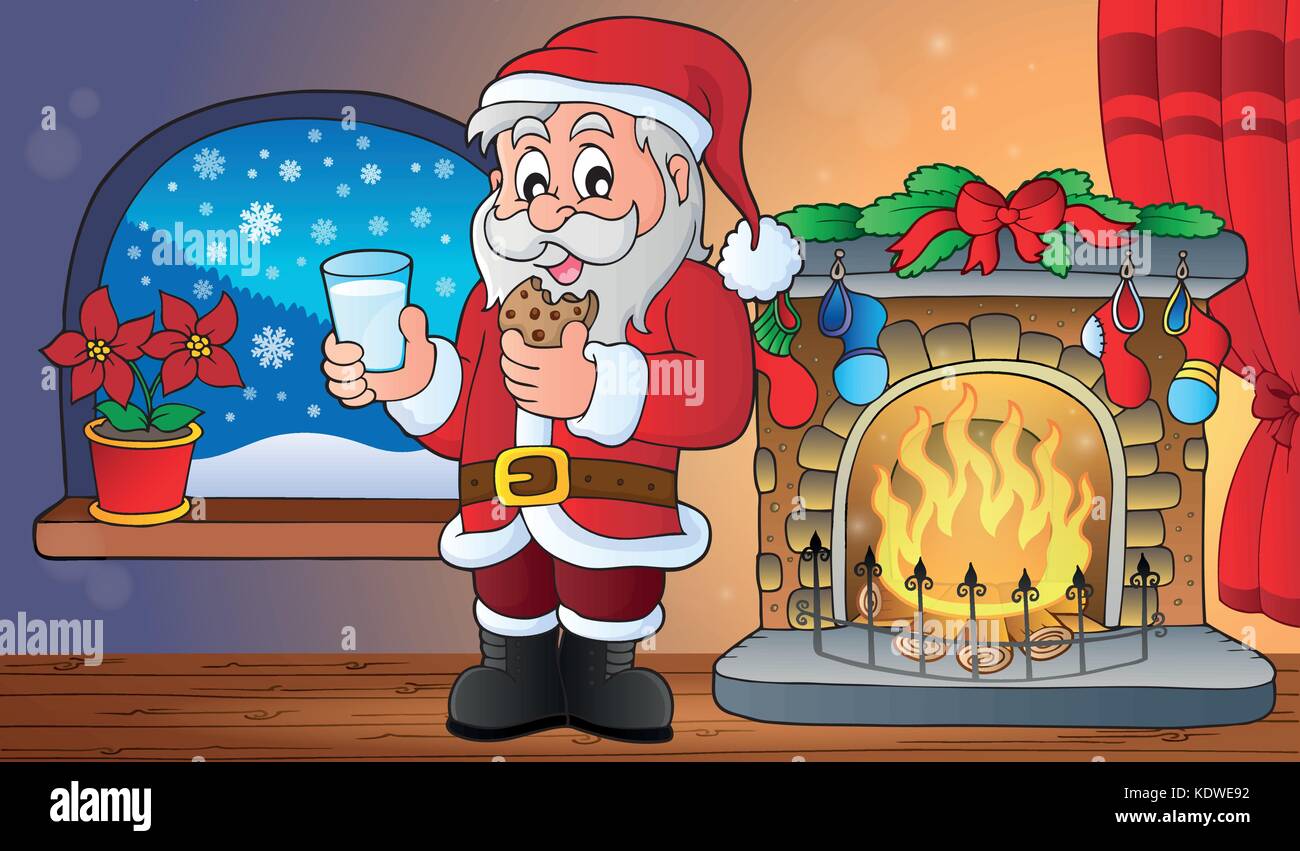 Santa Claus breakfast theme 2 - eps10 vector illustration Stock Vector ...