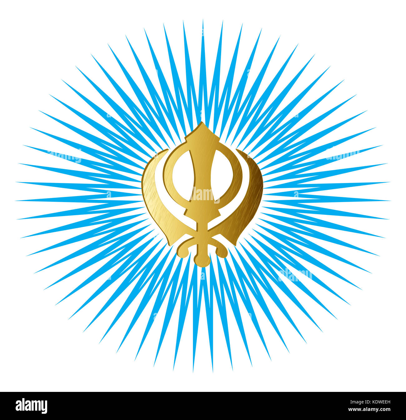 The main symbol of Sikhism – sign Khanda made of gold metal. Gradient ...