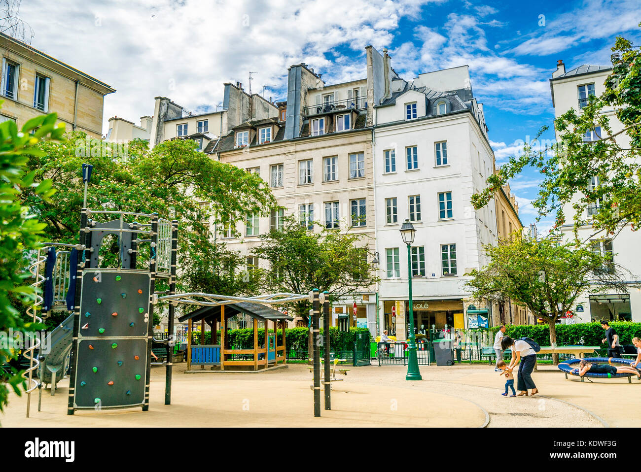 Local park with a children's playground in Paris, France Stock Photo ...