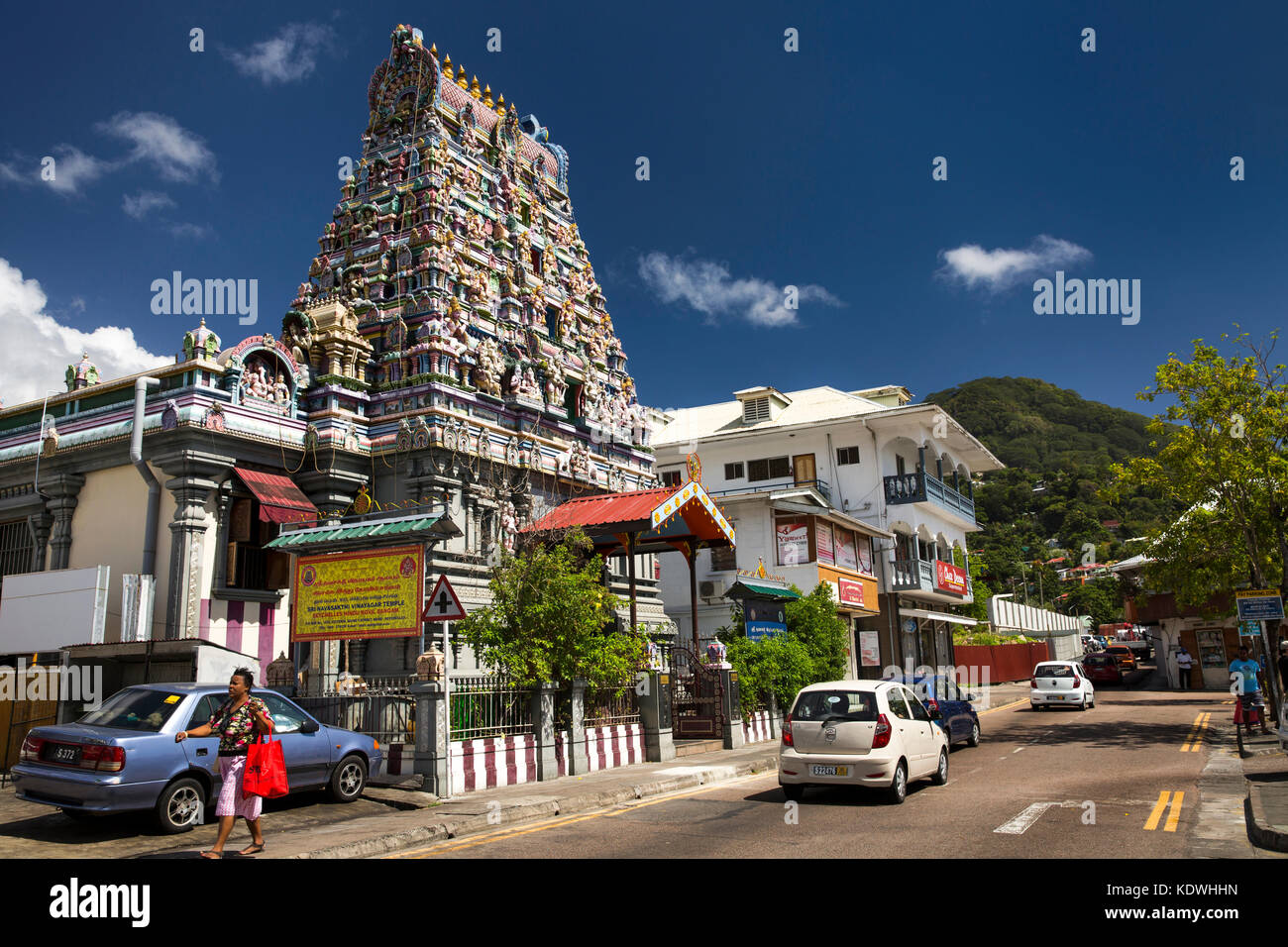 The Seychelles, Mahe, Victoria, Quincy Street, Sri Navasakthi Vinayagar ...