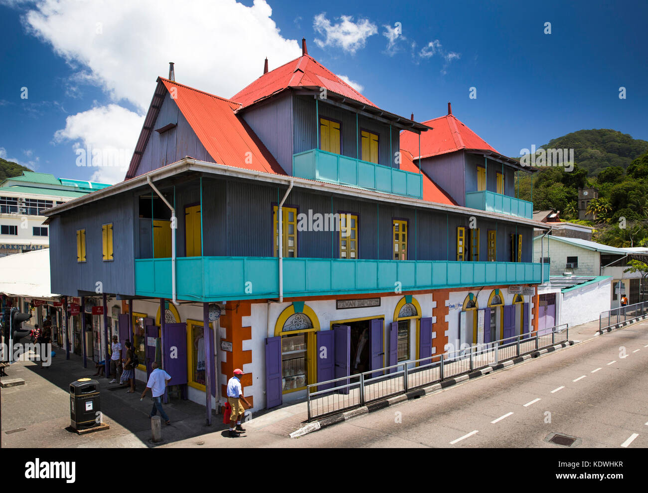 The Seychelles, Mahe, Victoria, Albert St, Market St junction ...