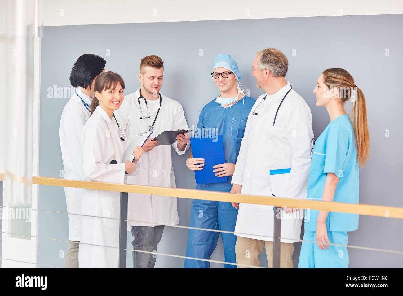 Team of doctors talking about surgery in meeting at hospital Stock ...