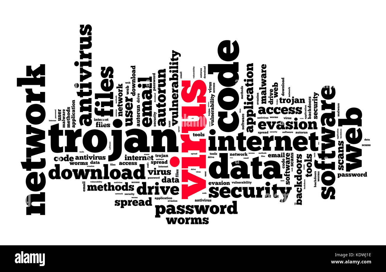 Virus word cloud concept over white background Stock Photo - Alamy