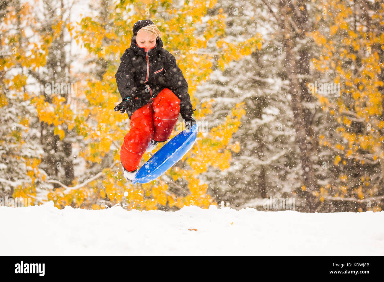 Snow Fun Kids Sledding Stock Photos & Snow Fun Kids Sledding Stock ...