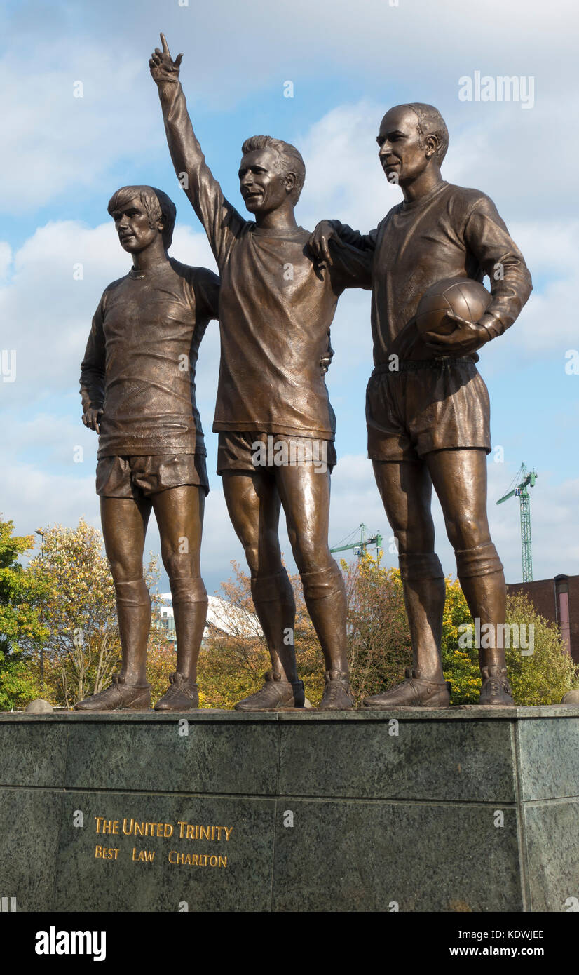 The United Trinity sculpture by Philip Jackson outside Old Trafford ...