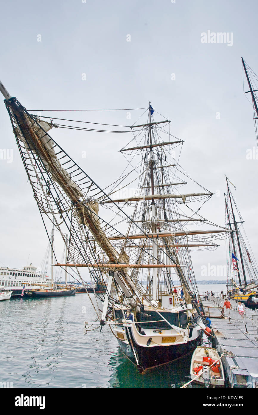 Wide angle view of Tall Ship Pilgrim at the Festival of Sail in San ...