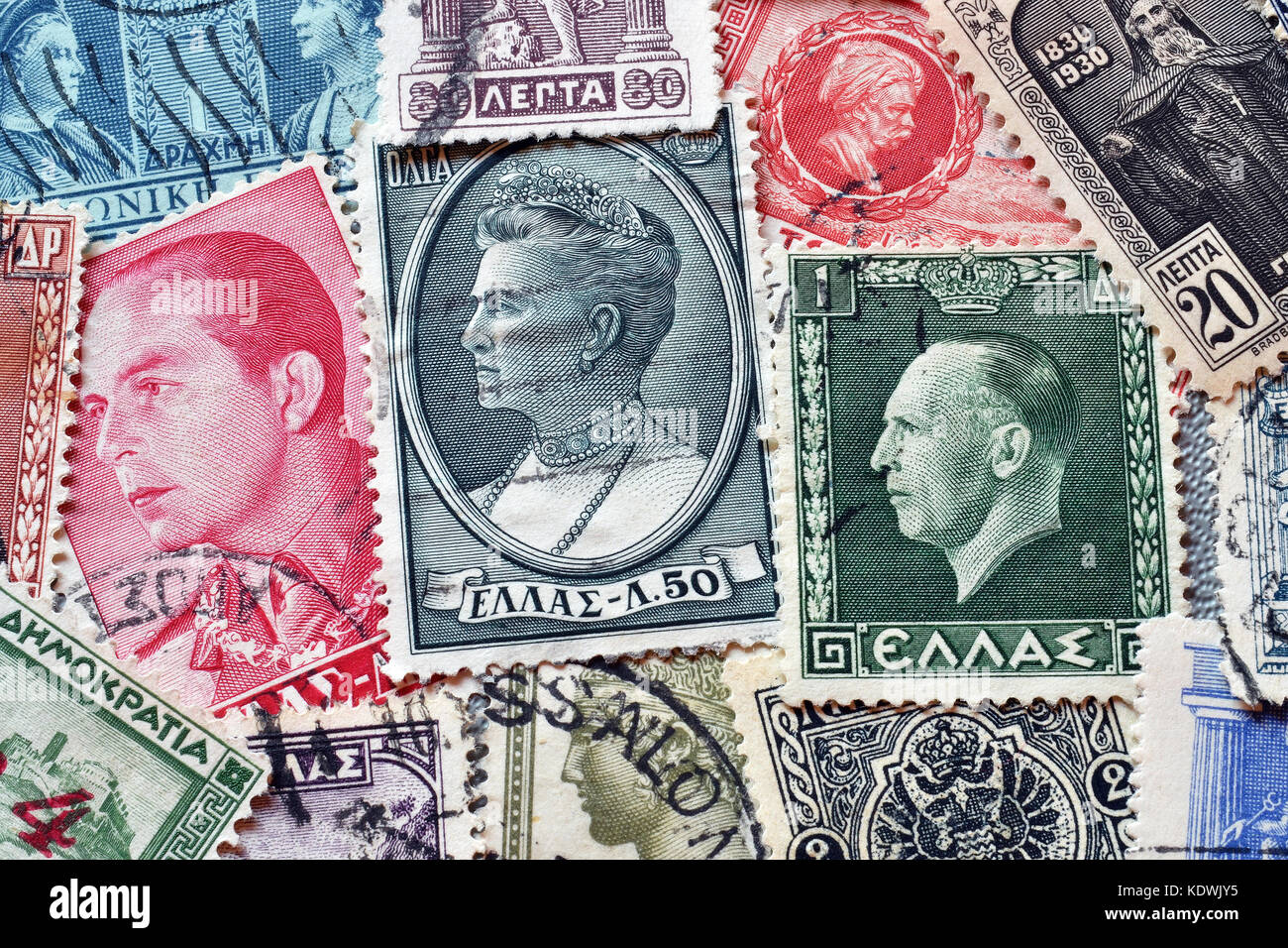 Postage stamps printed by Greece, that show different motives and ...