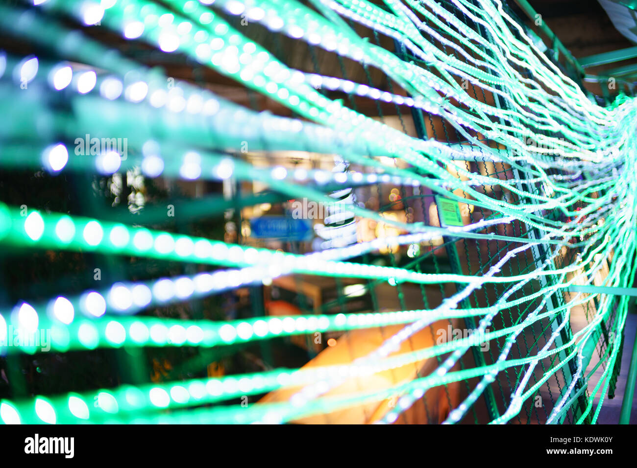 the focus blur led linear lighting on the fence In the new year Stock ...