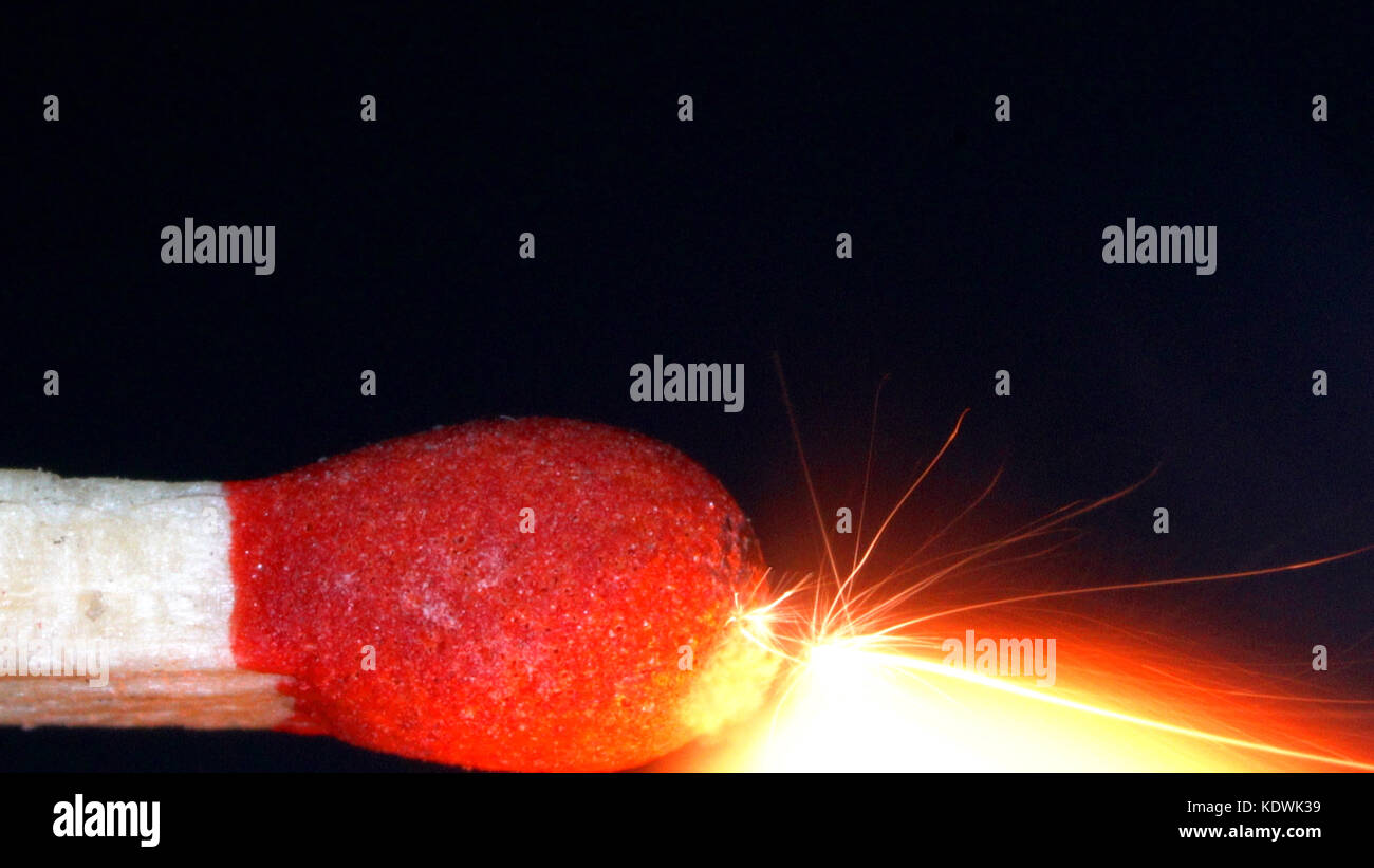 The head matches are eruptions with sparkling flames Stock Photo - Alamy