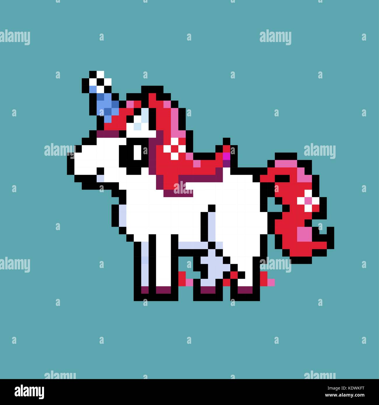Cute unicorn blue mane Stock Vector Images - Alamy