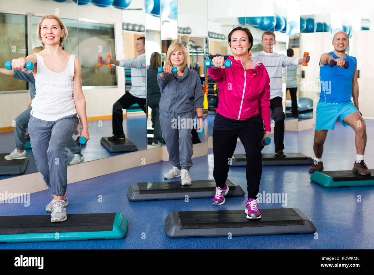 senior people do crossfit in a fitness club Stock Photo - Alamy