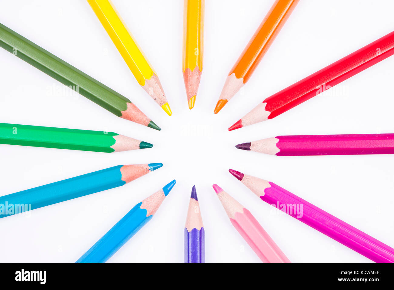 Pallet of colourful crayons Stock Photo - Alamy
