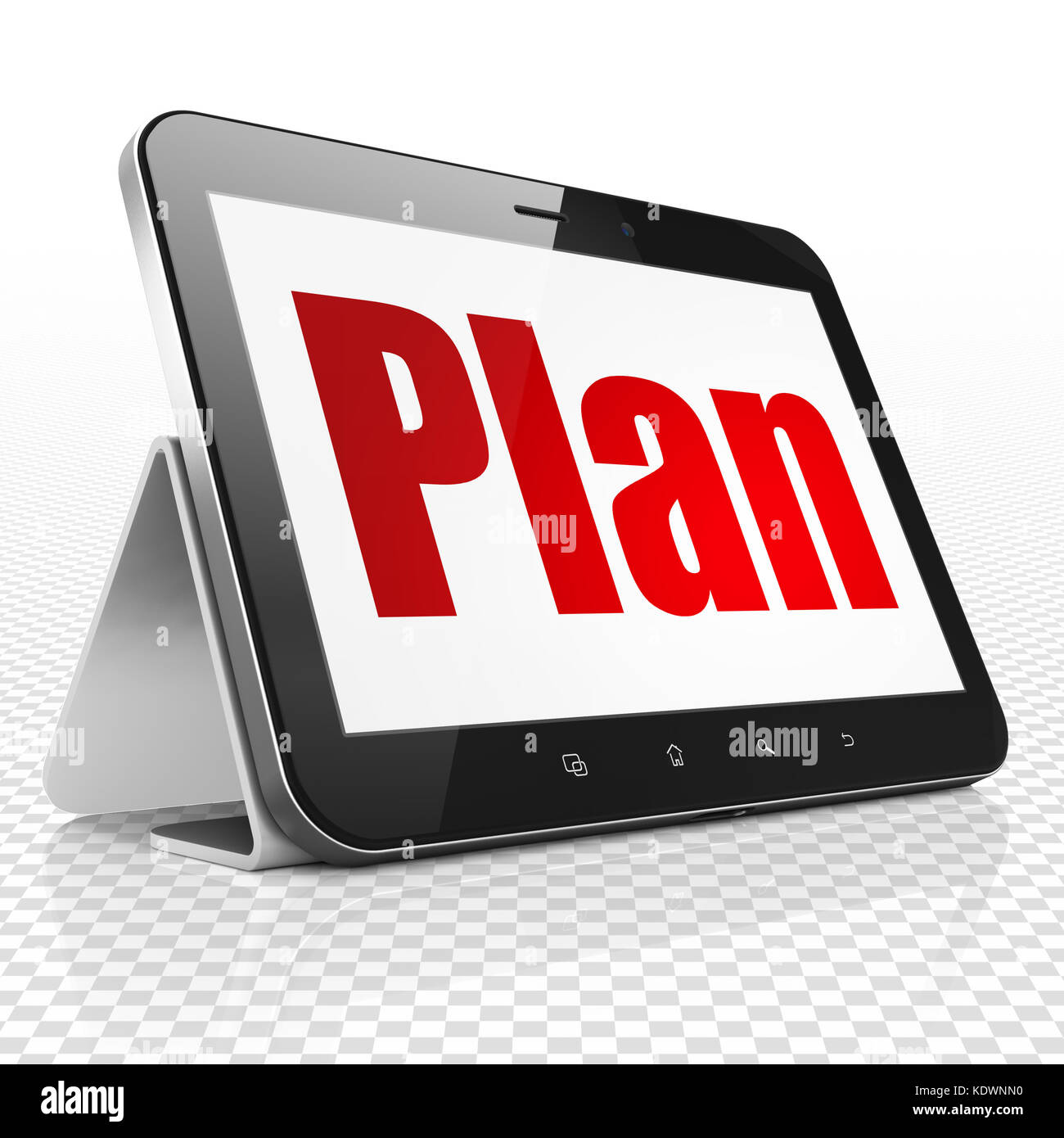 Business concept: Tablet Computer with Plan on display Stock Photo - Alamy