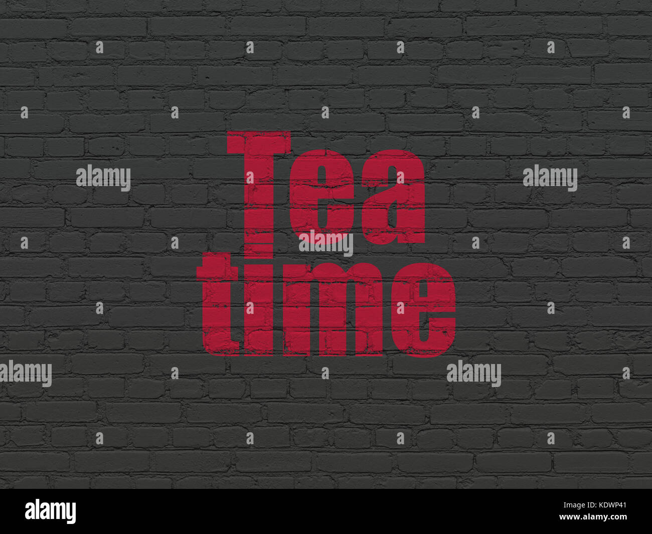 Timeline concept: Tea Time on wall background Stock Photo - Alamy