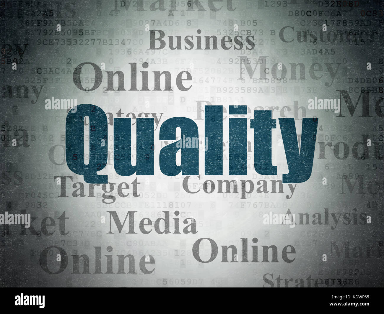 Advertising concept: Quality on Digital Data Paper background Stock ...