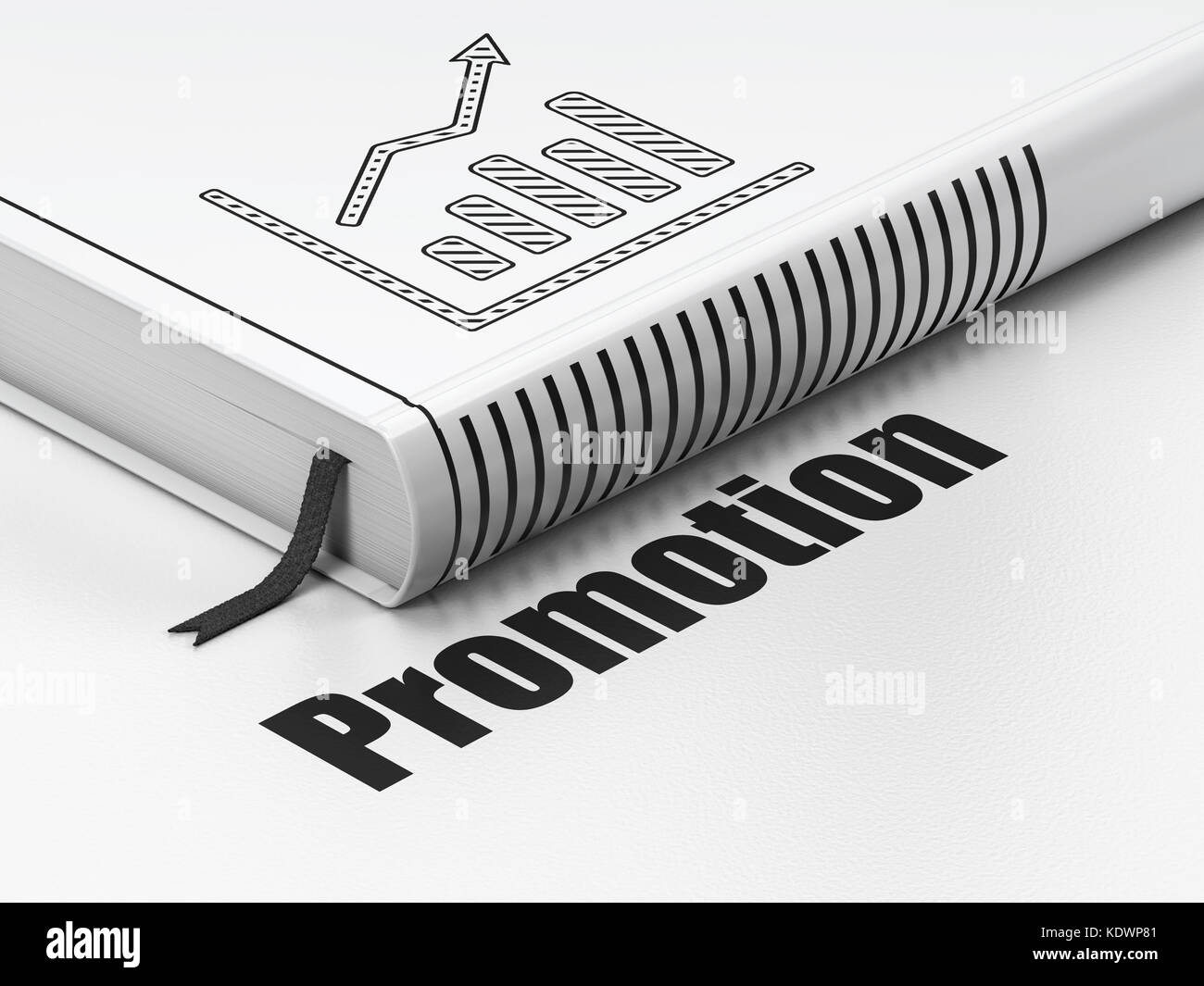 Advertising concept: book Growth Graph, Promotion on white background ...