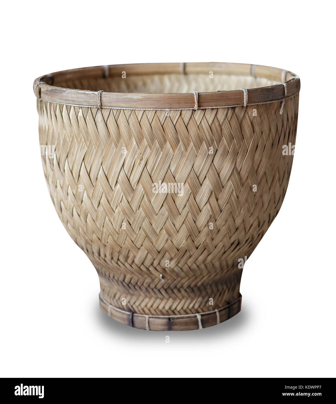 Wood weaving rice steamer vintage isolate Stock Photo - Alamy