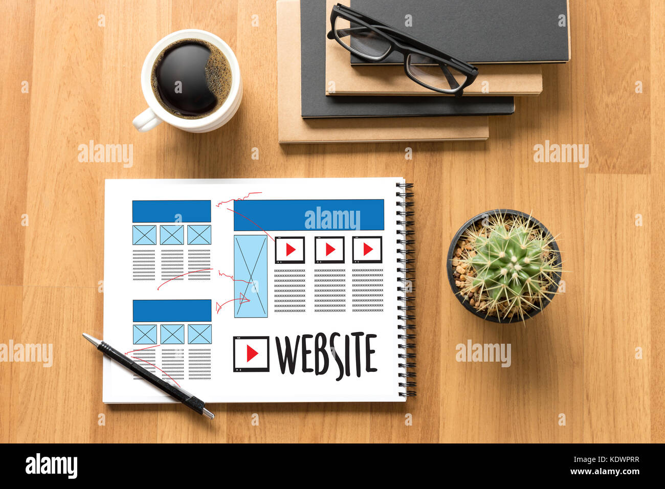 Website designer working layout sketch drawing Software Media WWW and ...