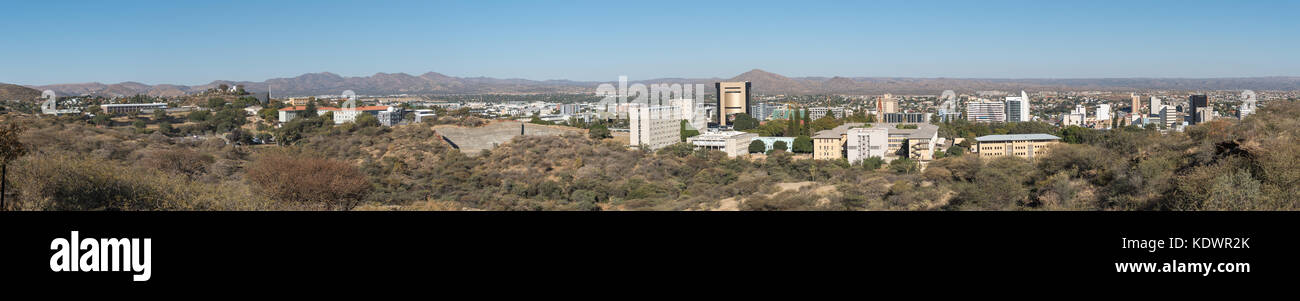 WINDHOEK, NAMIBIA - JUNE 17, 2017: Panorama of the central business ...