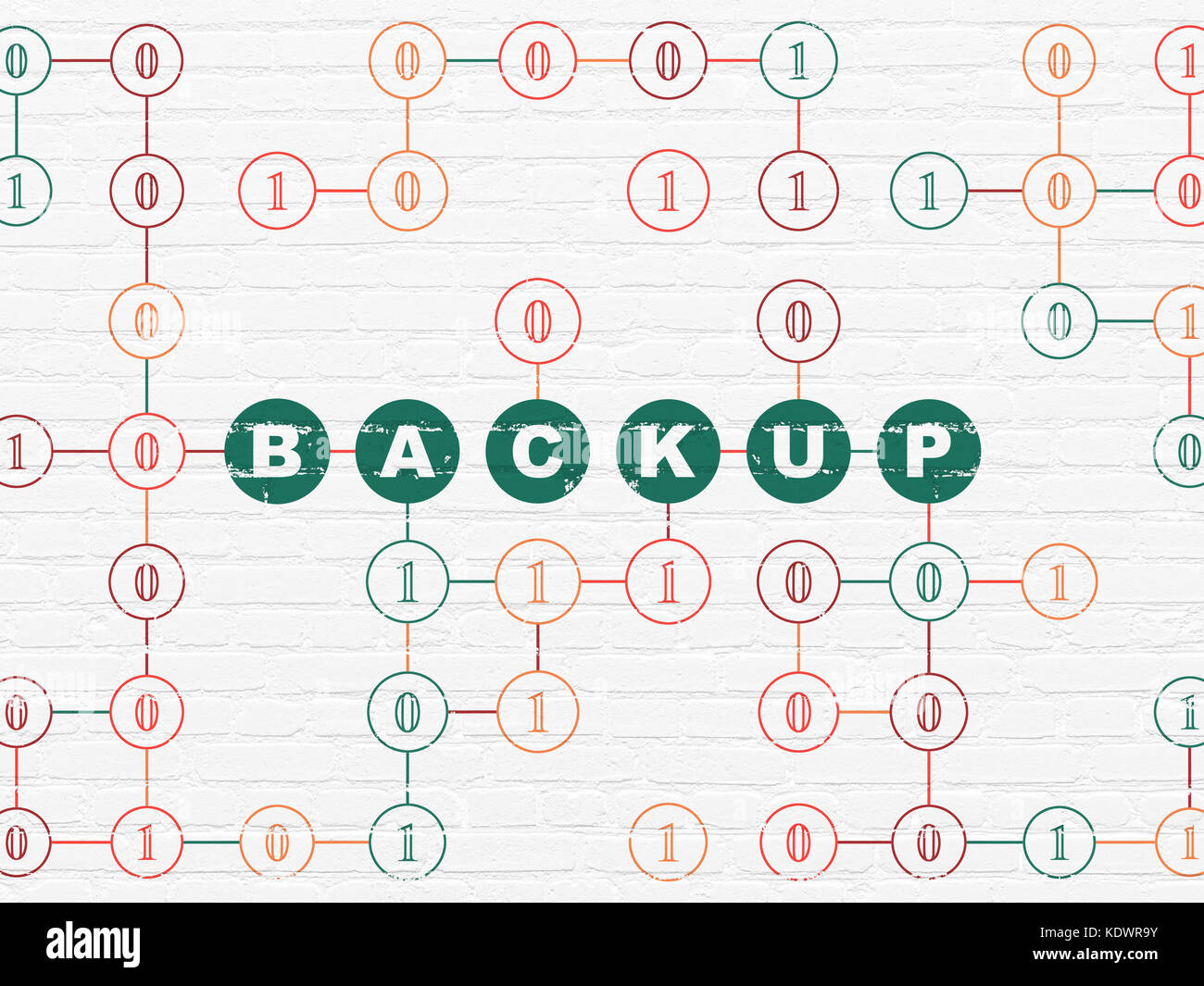 Database concept: Backup on wall background Stock Photo - Alamy