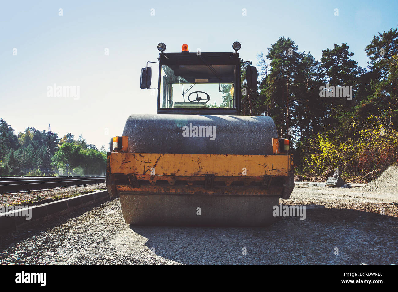 car for asphalt laying close up. Car skating rink Stock Photo - Alamy