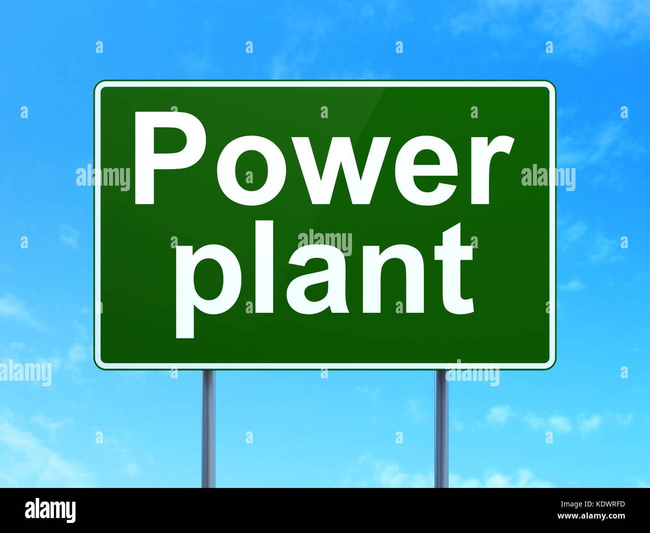 Industry concept: Power Plant on road sign background Stock Photo - Alamy