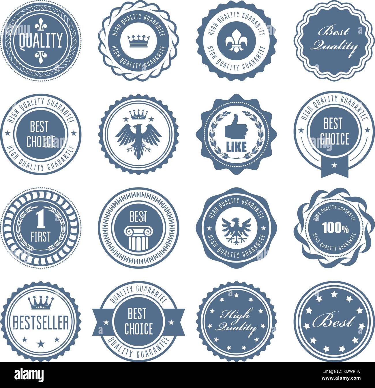 Emblems, badges and stamps - awards and seals designs Stock Vector ...