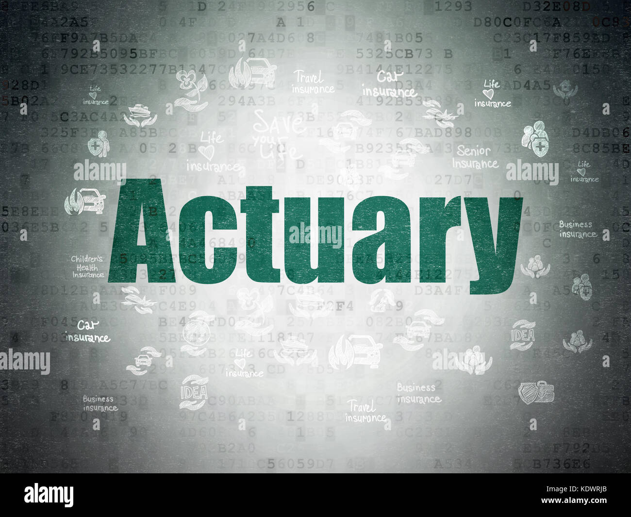 Insurance concept: Actuary on Digital Data Paper background Stock Photo ...