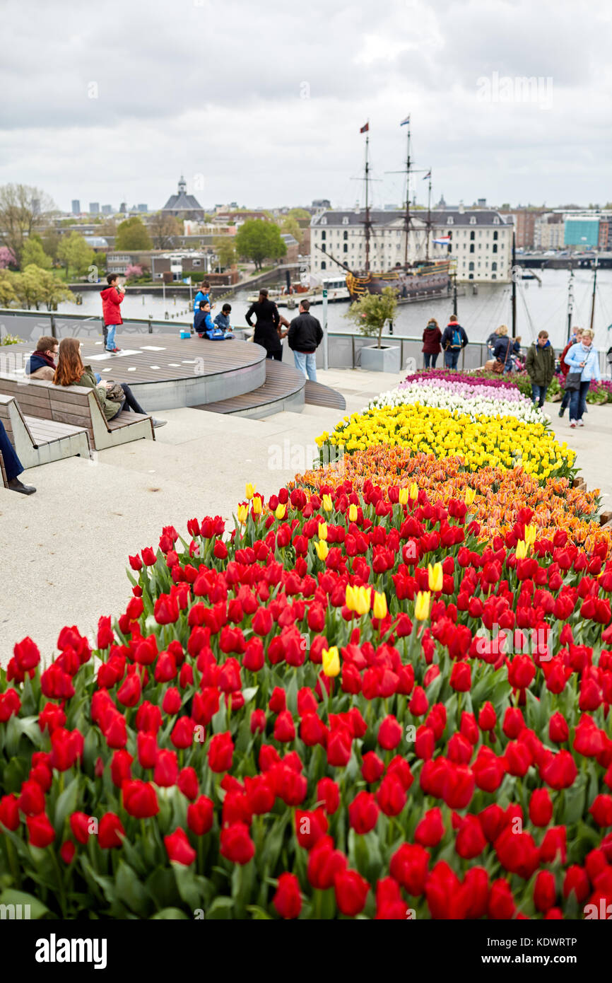 View from the roof of the Nemo Science Museum in Amsterdam Stock Photo ...