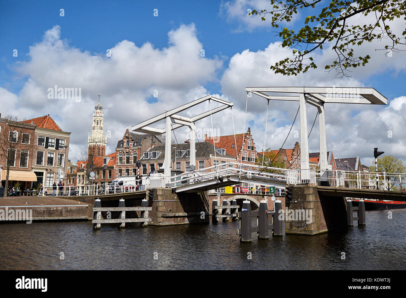 Gravestenenbrug swing bridge in Haarlem, Netherlands Stock Photo - Alamy