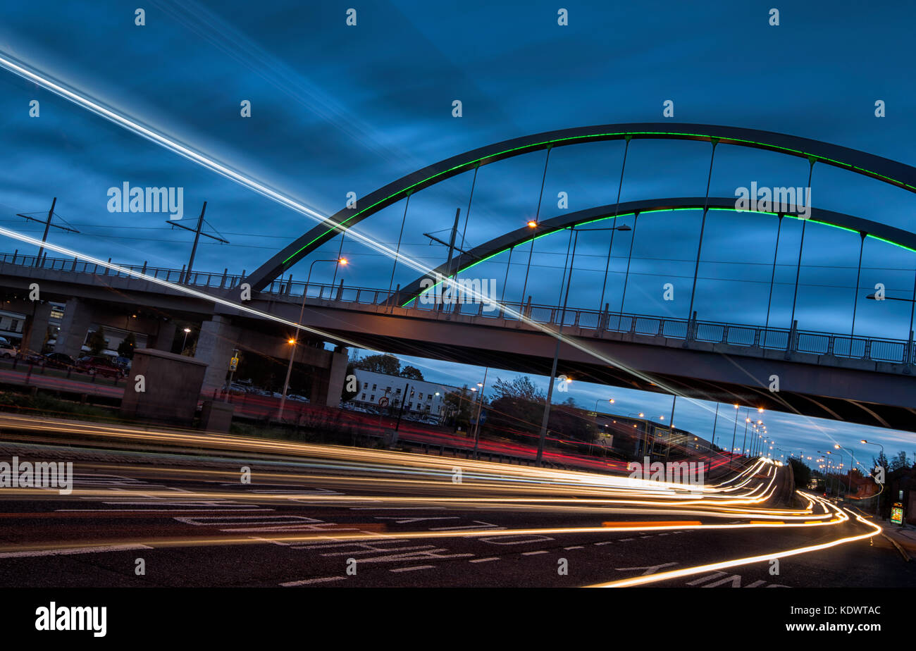 Blue hour at the Ningbo Friendship Bridge in Nottingham ...
