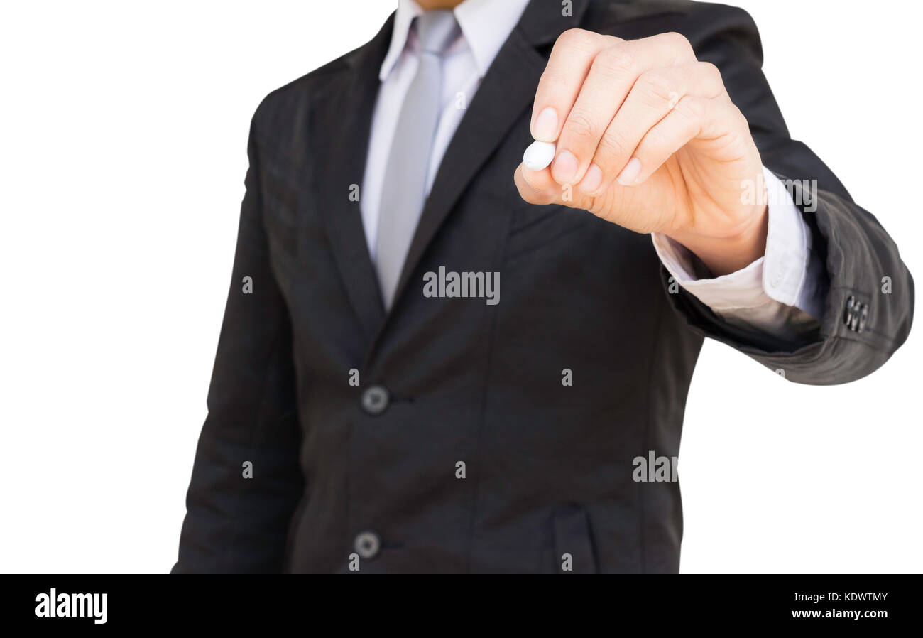Business man hand pointing , isolated on white background Stock Photo ...