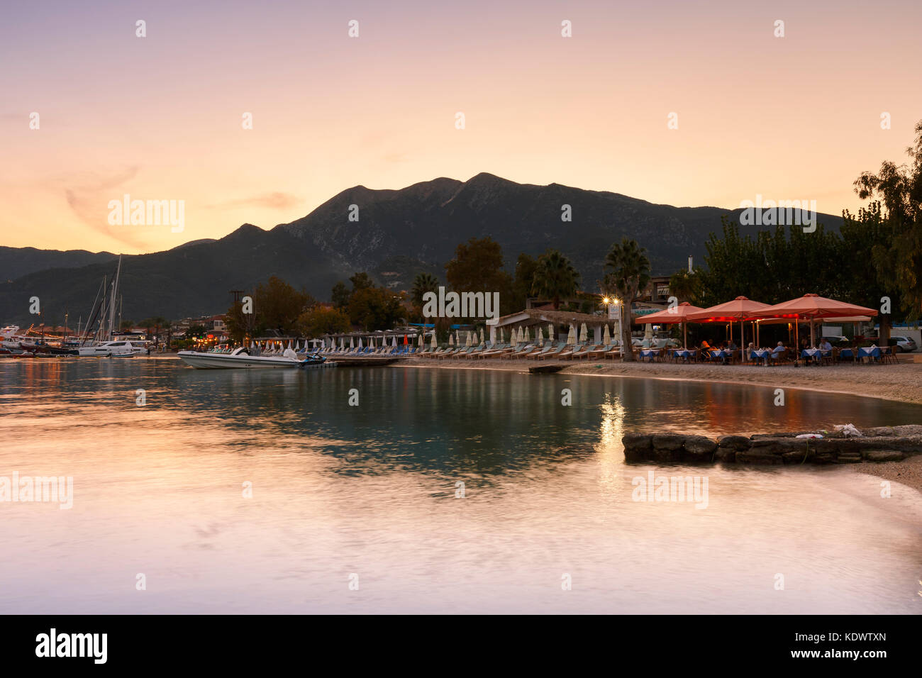 Seafront of Nydri village on Lefkada island in Greece Stock Photo - Alamy