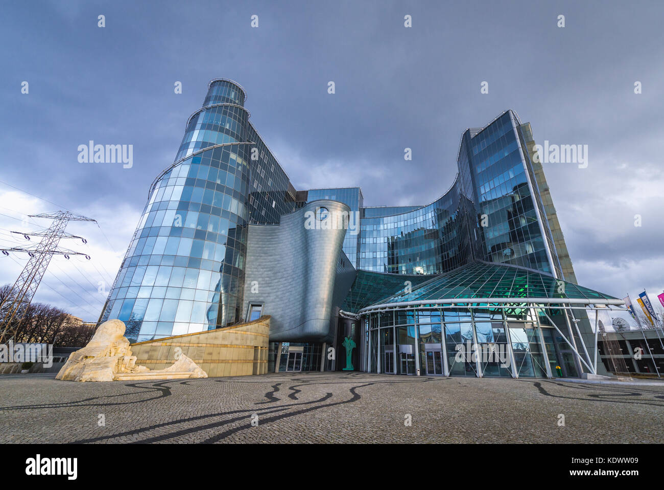Main headquarters of Polish Television (Telewizja Polska - TVP) public ...