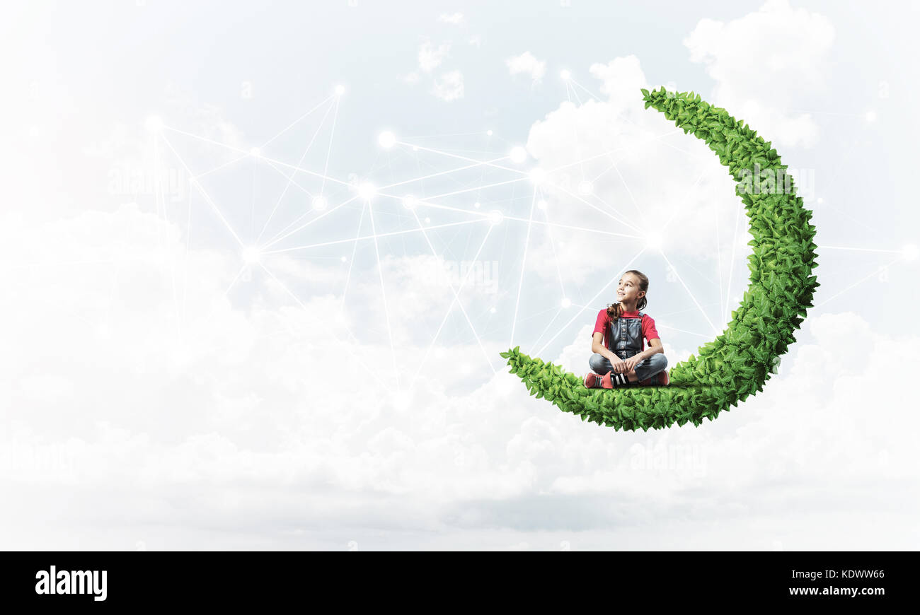 Idea of children Internet communication or online playing and pa Stock ...