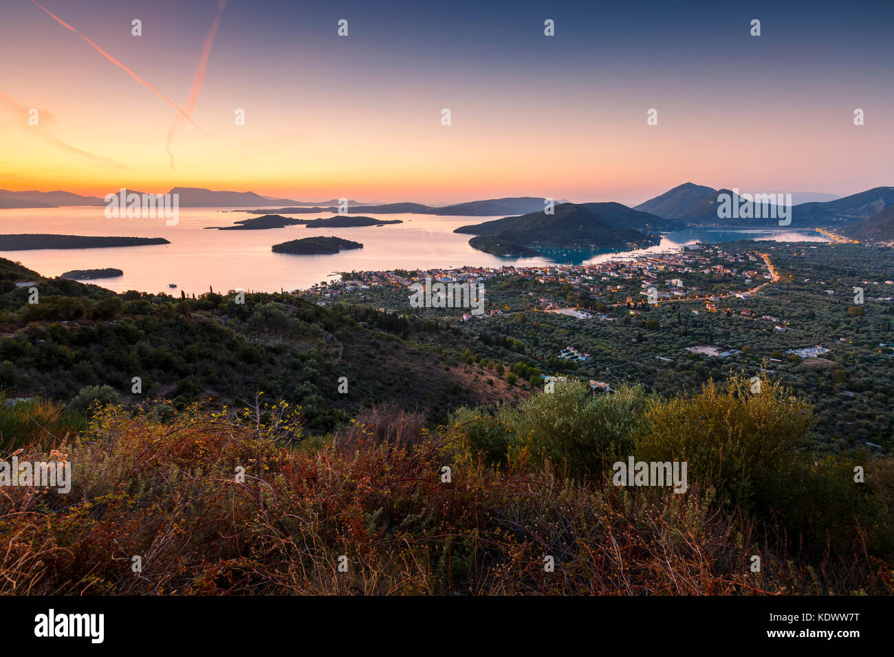 Nydri village on Lefkada island in Greece Stock Photo - Alamy