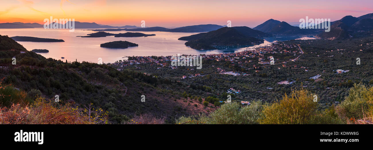 Nydri village on Lefkada island in Greece Stock Photo - Alamy
