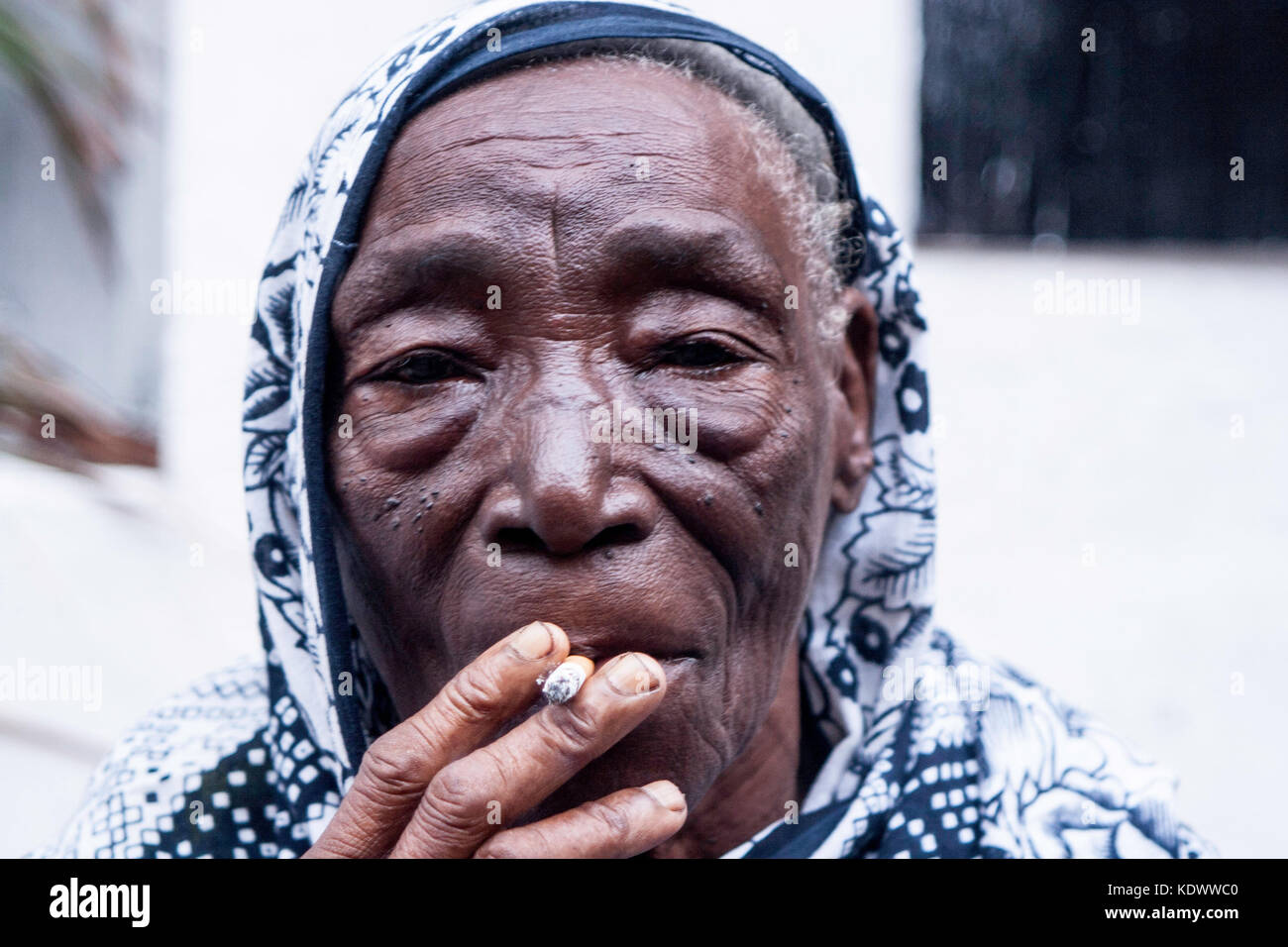 Portrait of Bi Kidude, a famous Taraab singer during the Sauti za ...