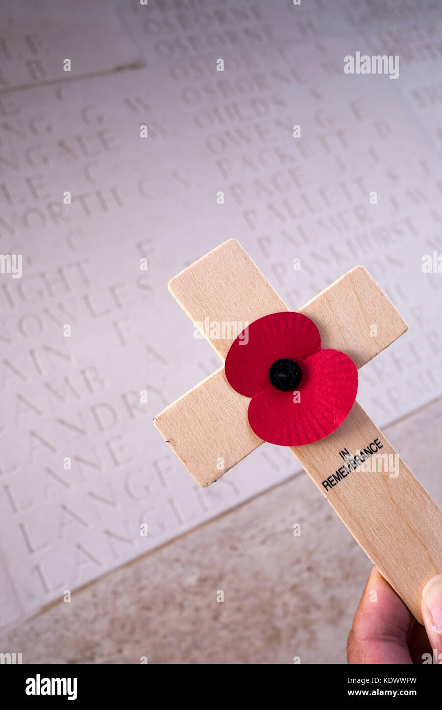 Wooden remembrance cross hi-res stock photography and images - Alamy