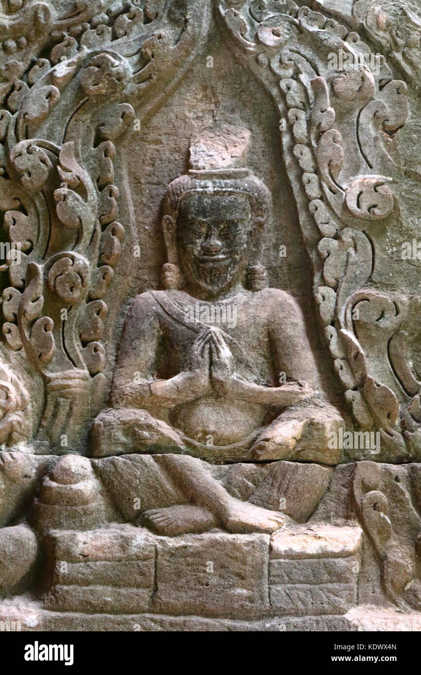 Angkor site carvings, Cambodia Stock Photo - Alamy