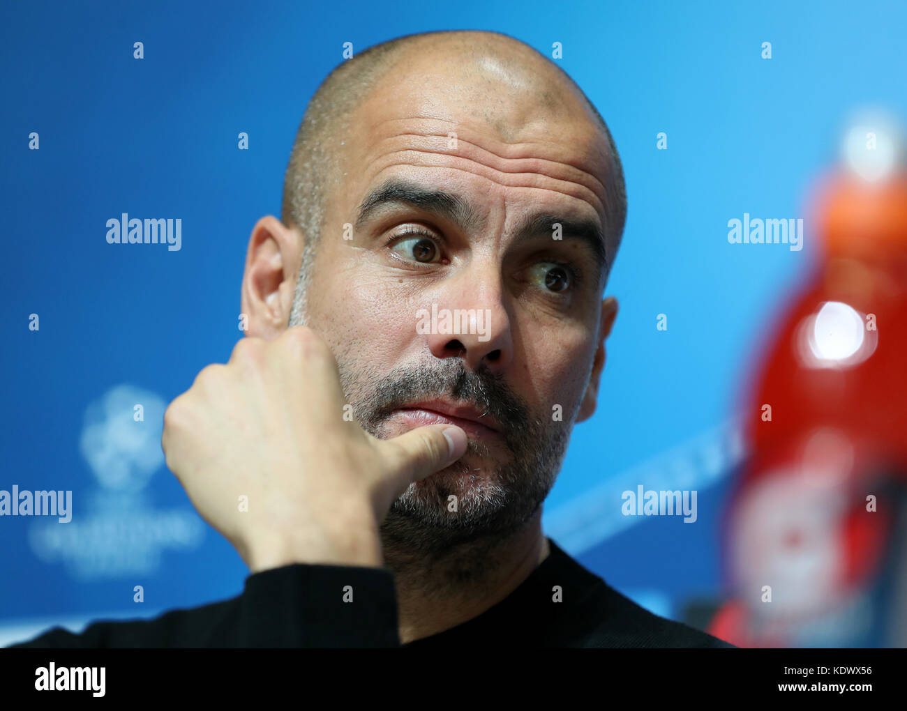 Manchester City manager Pep Guardiola during a press conference at the ...