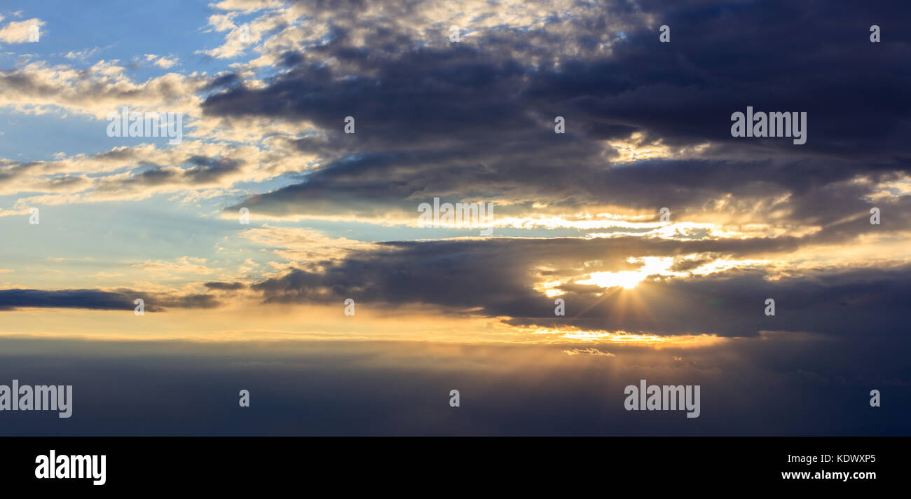 Amazing pattern from the clouds in the sky during the sunset. Beautiful ...
