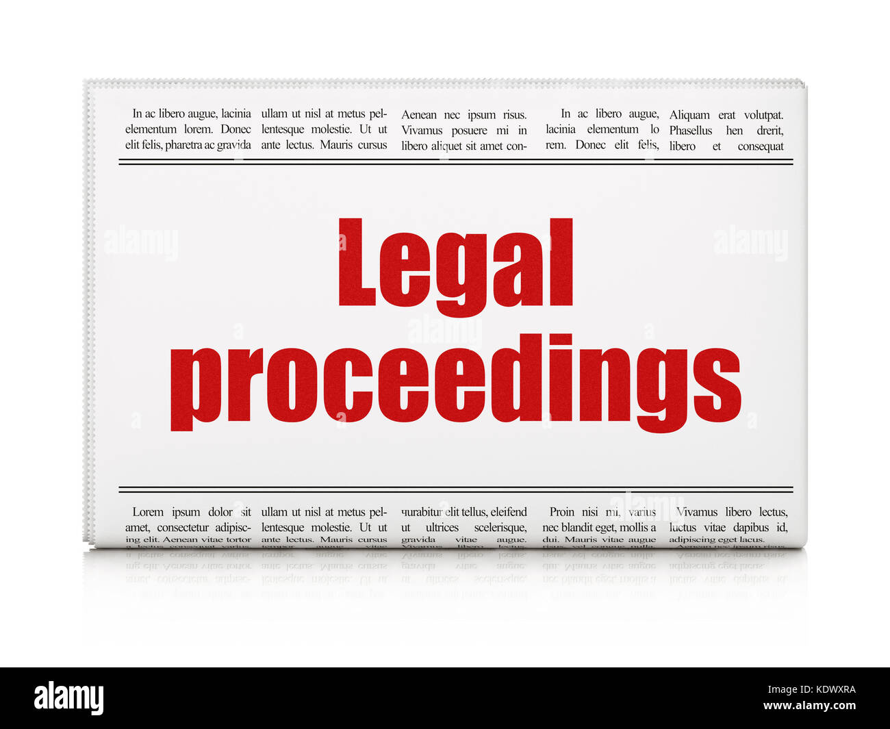 Law concept: newspaper headline Legal Proceedings Stock Photo - Alamy