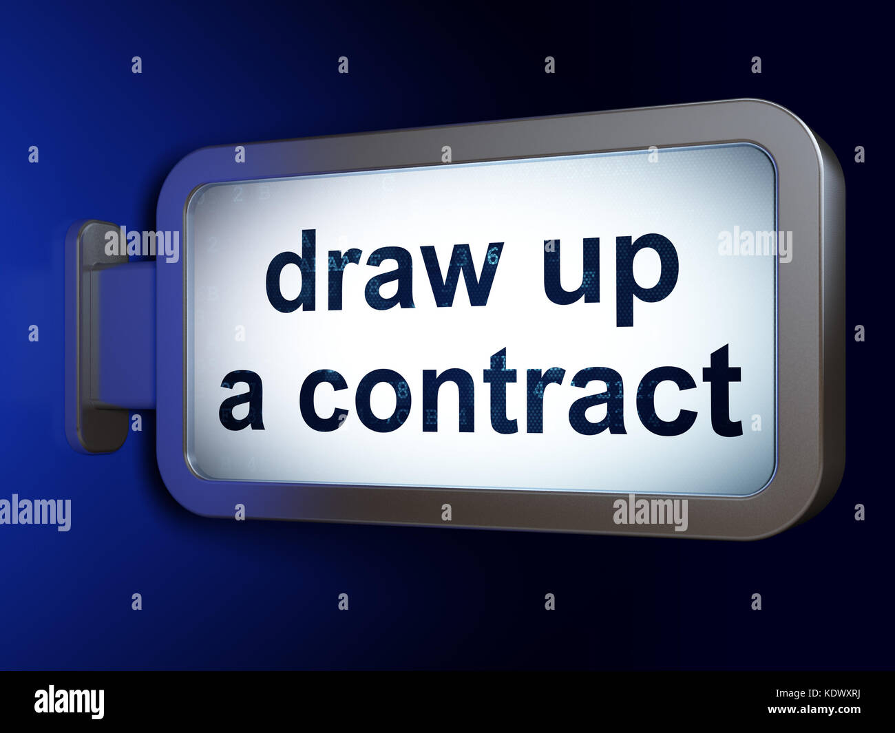 Law concept: Draw up A contract on billboard background Stock Photo - Alamy