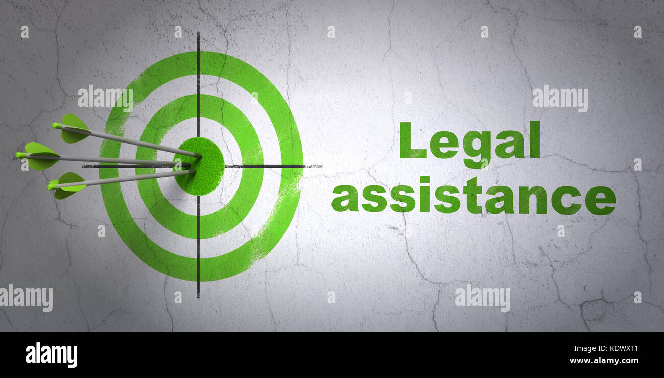 Law concept: target and Legal Assistance on wall background Stock Photo ...