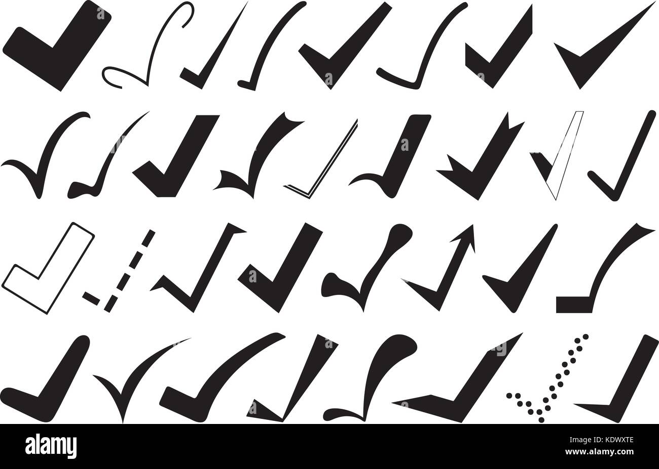 Set of different check marks isolated on white Stock Vector Image & Art ...